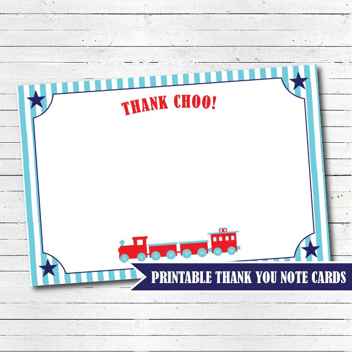 Train Thank You Cards, Printable PDF File, INSTANT DOWNLOAD - Etsy Canada