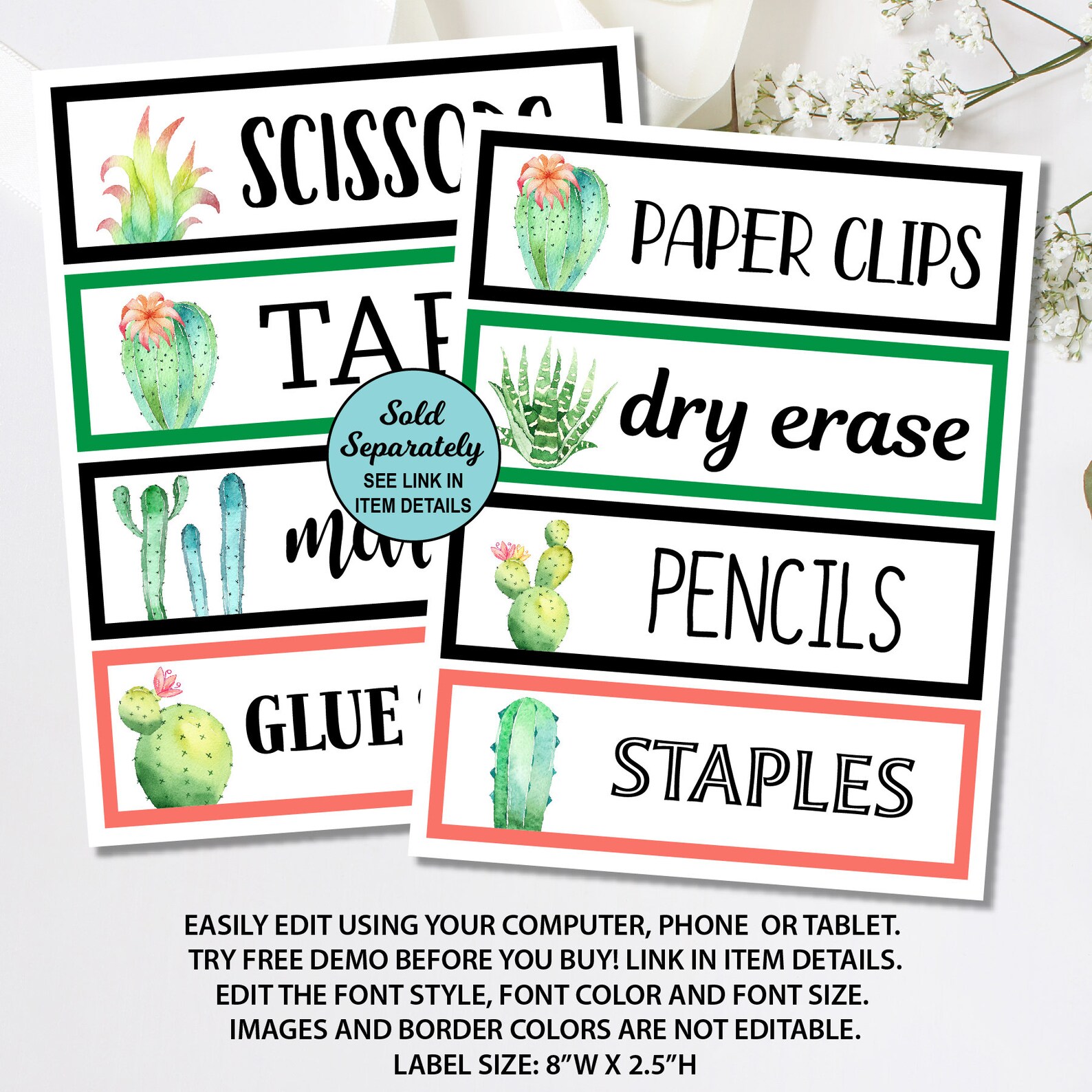 Watercolor Classroom Supply Labels, Rainbow Label, Classroom ...