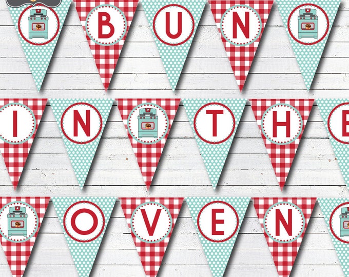 Bun in the Oven Baby Shower Banner - Bun in the Oven Banner - DIY ...