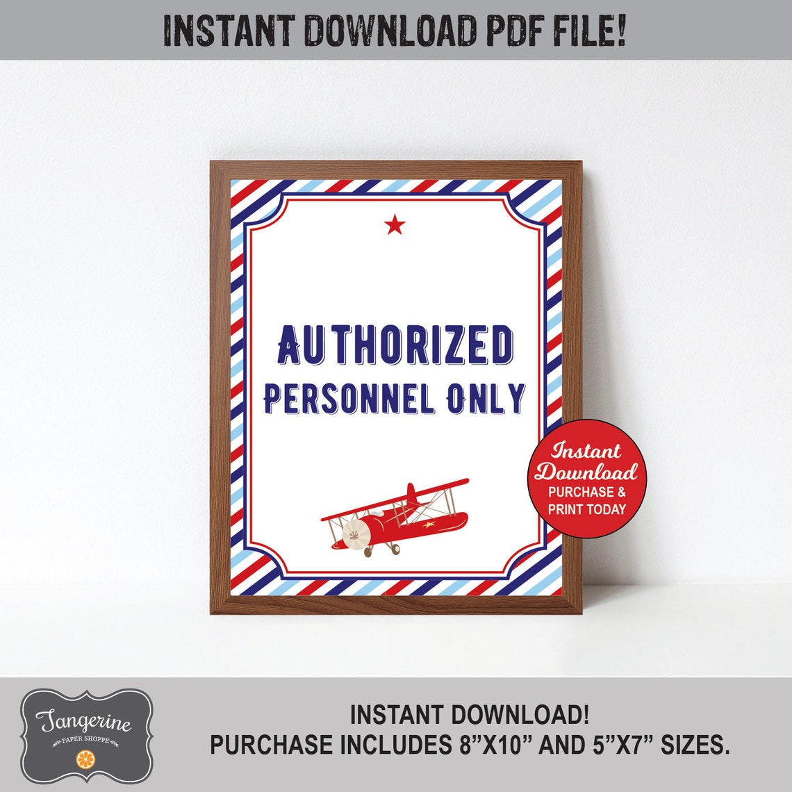 Airplane Authorized Personnel Only Sign Airplane Birthday - Etsy