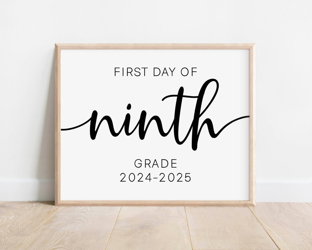 9th Grade Back to School Sign Ninth Grade 8x10 Sign Modern First Day of ...