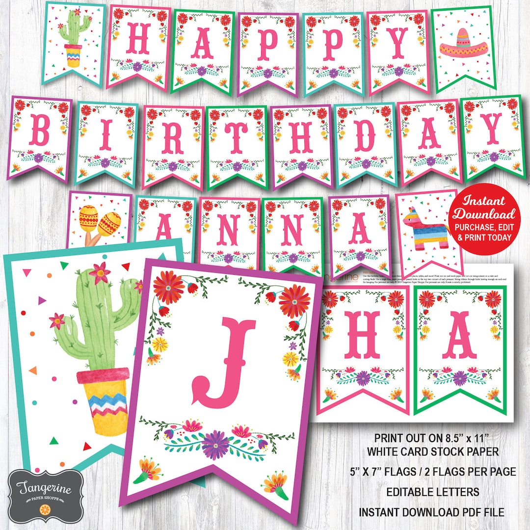Fiesta Birthday Banner, Fiesta Banner, Fiesta Birthday Decorations ...