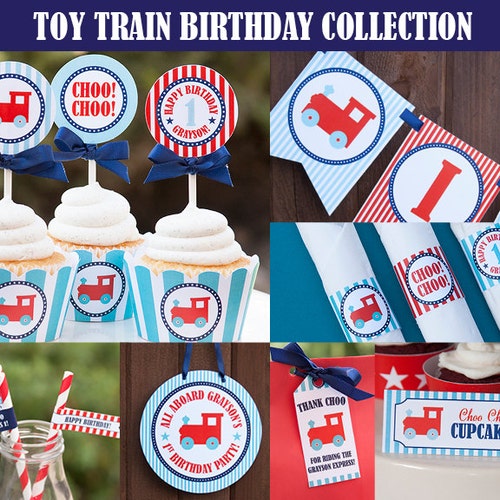 Train Birthday Banner PRINTABLE Train Party Decorations - Etsy