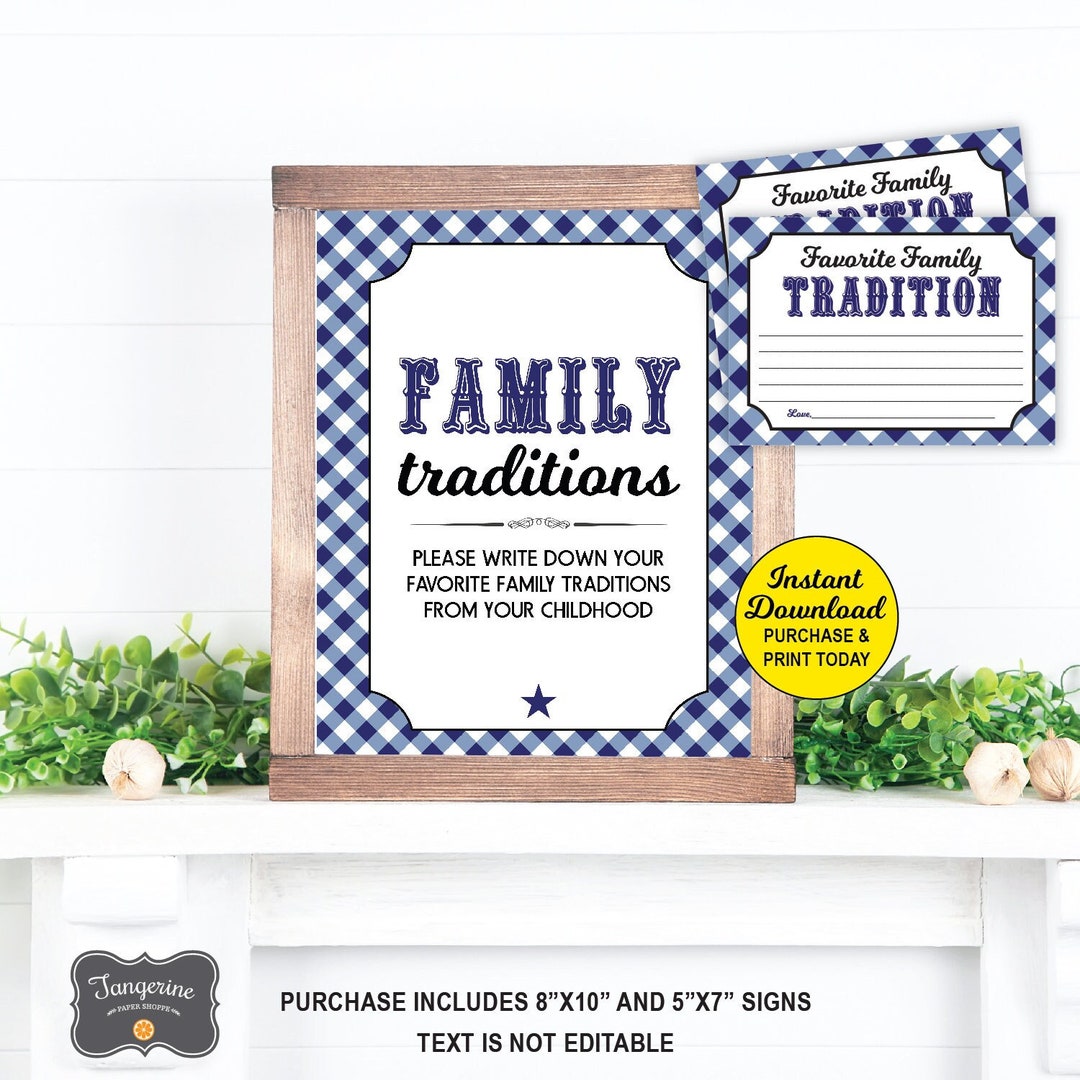 Favorite Family Tradition, Baby Q Game Printable, Family Tradition Card ...