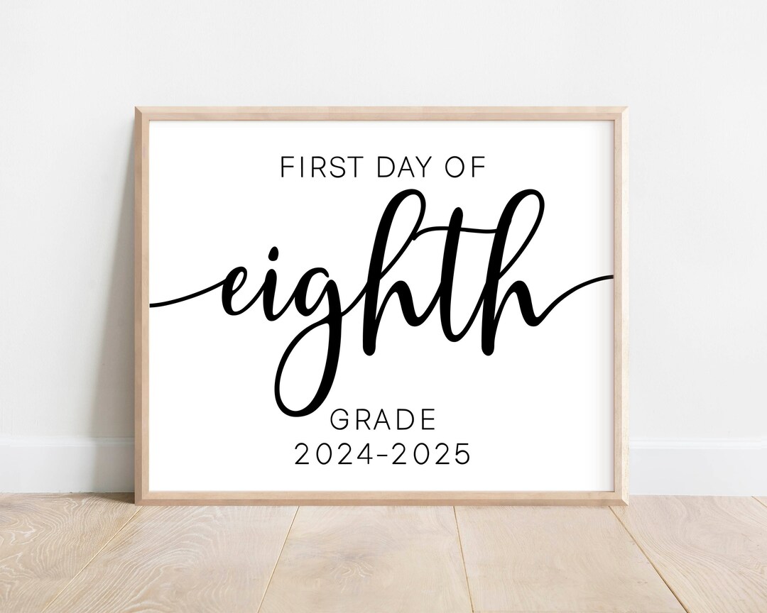 8th Grade Back to School Sign Eighth Grade 8x10 Sign Modern Middle ...