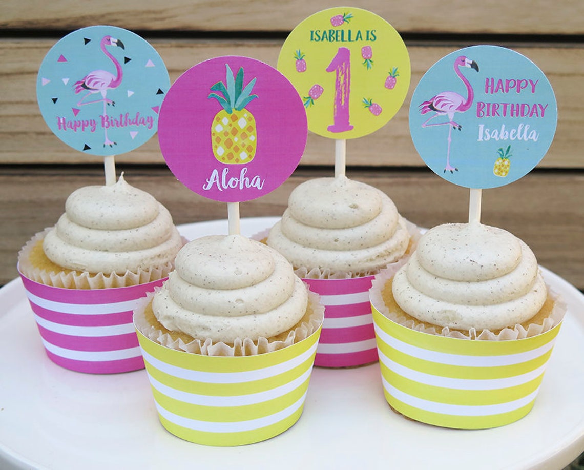 Flamingo Pineapple Food Labels Flamingo Pineapple Party | Etsy