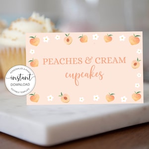 Editable Peach Fruit Food Labels, Sweet as a Peach Birthday Party Food ...