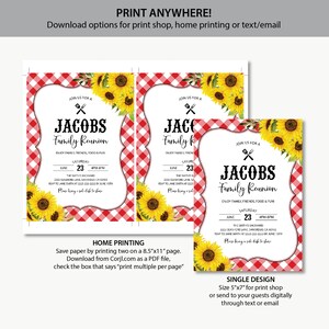 BBQ Family Reunion Invitation, Summer BBQ Invitation Template, Family ...