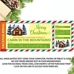 Vacation House Rental Ticket, Cabin Rental, Mountain Trip Ticket ...