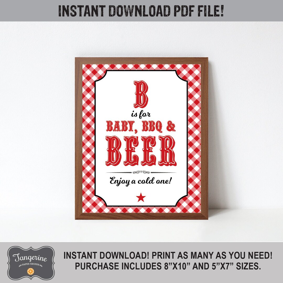 Baby Q Beer Sign, Beer Sign, Baby is Brewing Sign, BBQ Baby Shower Sign ...