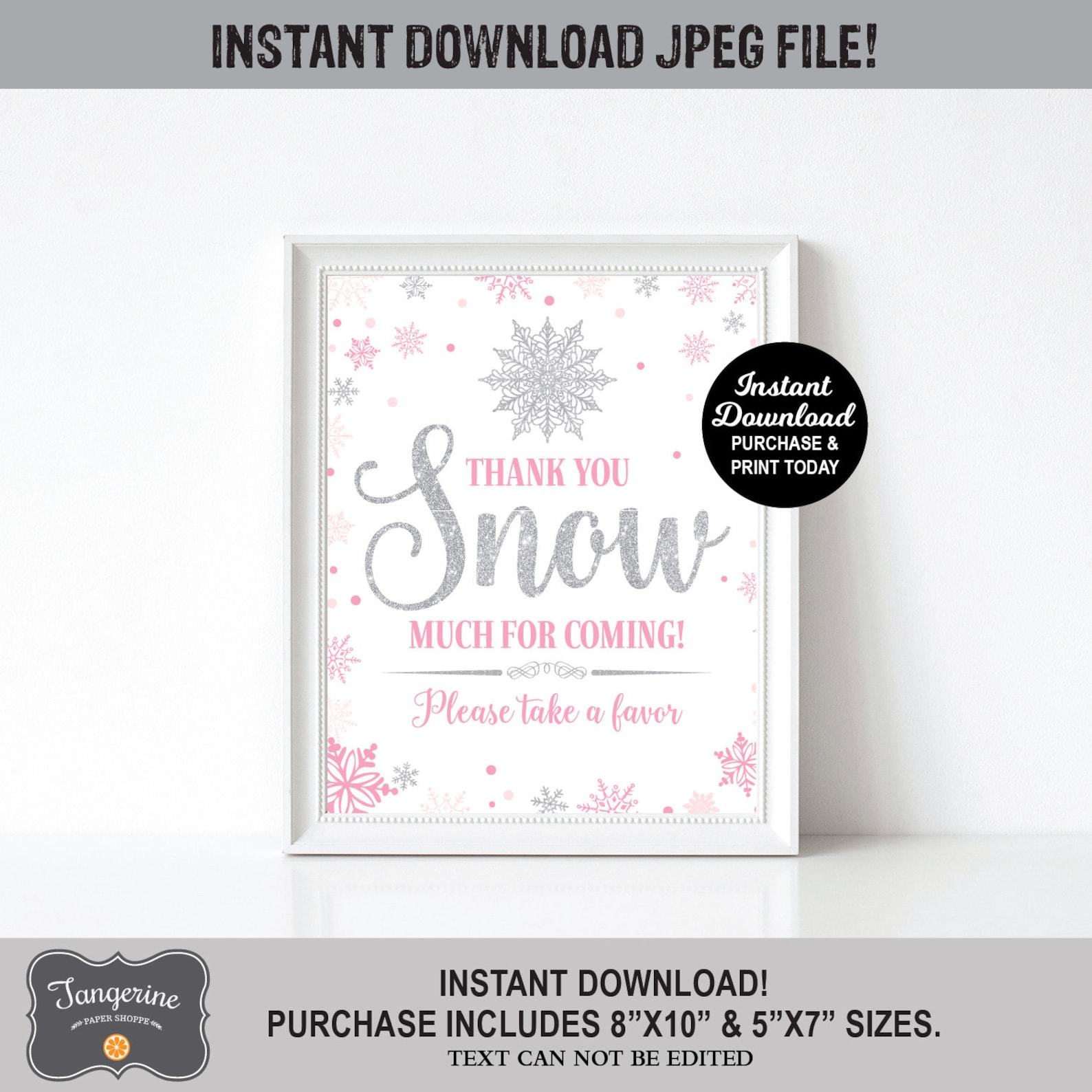 Winter Baby Shower Sign Set, Snowflake Baby Shower Sign Collection ...