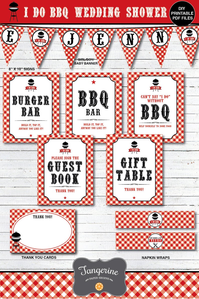I do BBQ Food Labels I do BBQ Decorations Couples Wedding | Etsy