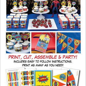 Superhero Birthday Cupcake Toppers, Superhero Birthday Decorations ...