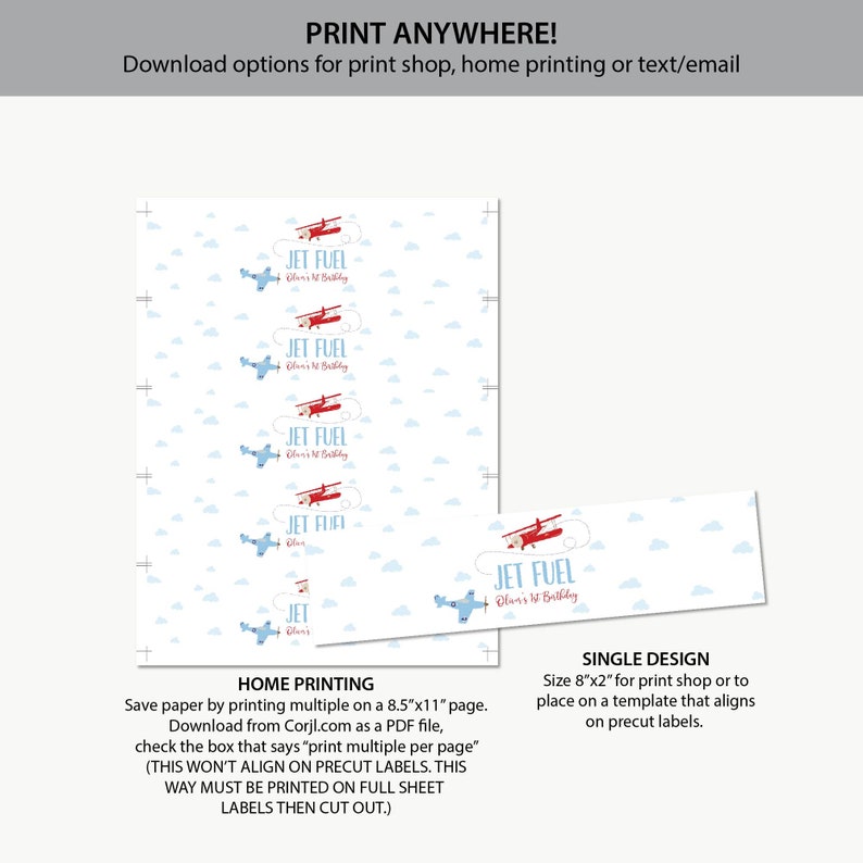Editable Airplane Birthday Water Labels, Time Flies Party Water Bottle ...