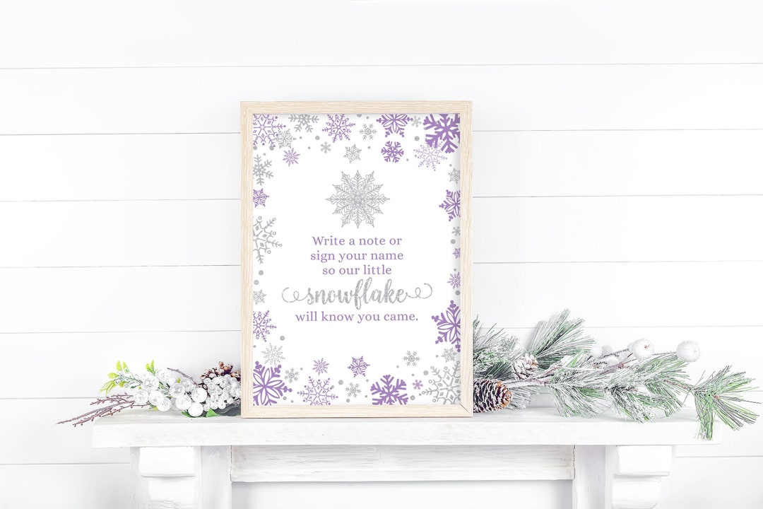 Winter Onederland Guest Book Sign, Snowflake Please Sign Book, Winter ...