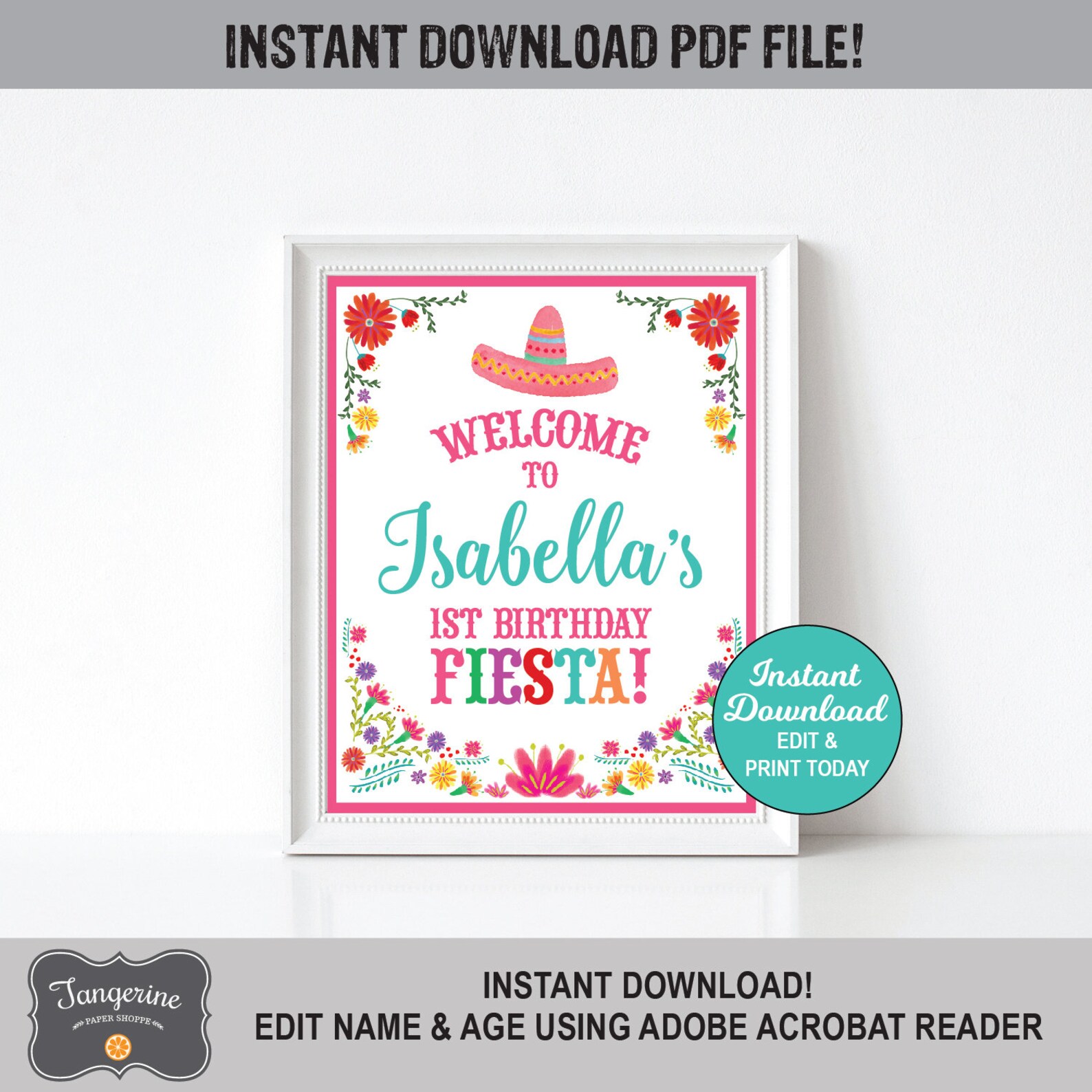 Fiesta Birthday Sign Printable 8x10, Fiesta Birthday Sign, No Time to ...