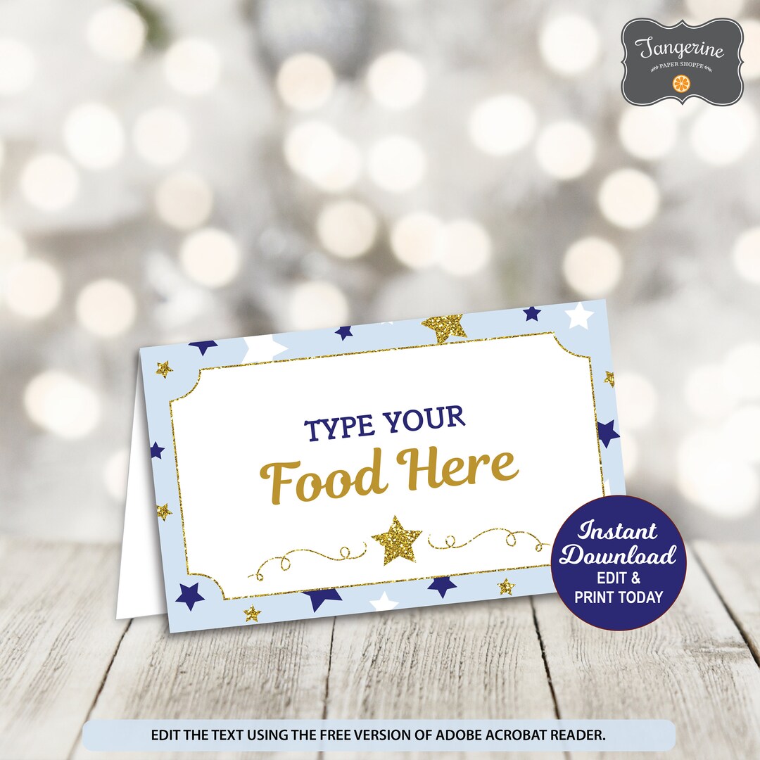 Twinkle Twinkle Little Star Food Labels, Twinkle Little Star Food Tent ...