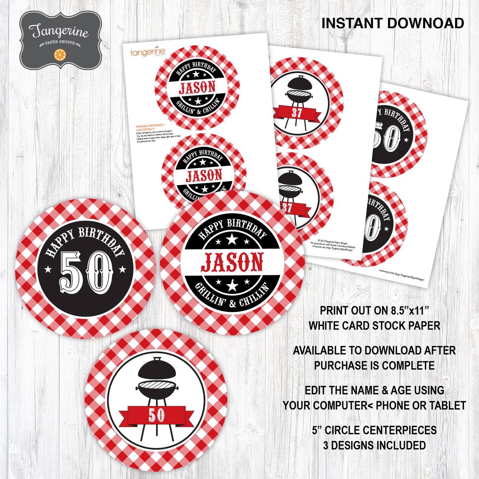 BBQ Birthday Centerpiece, Barbecue Centerpiece, BBQ Birthday Decoration ...