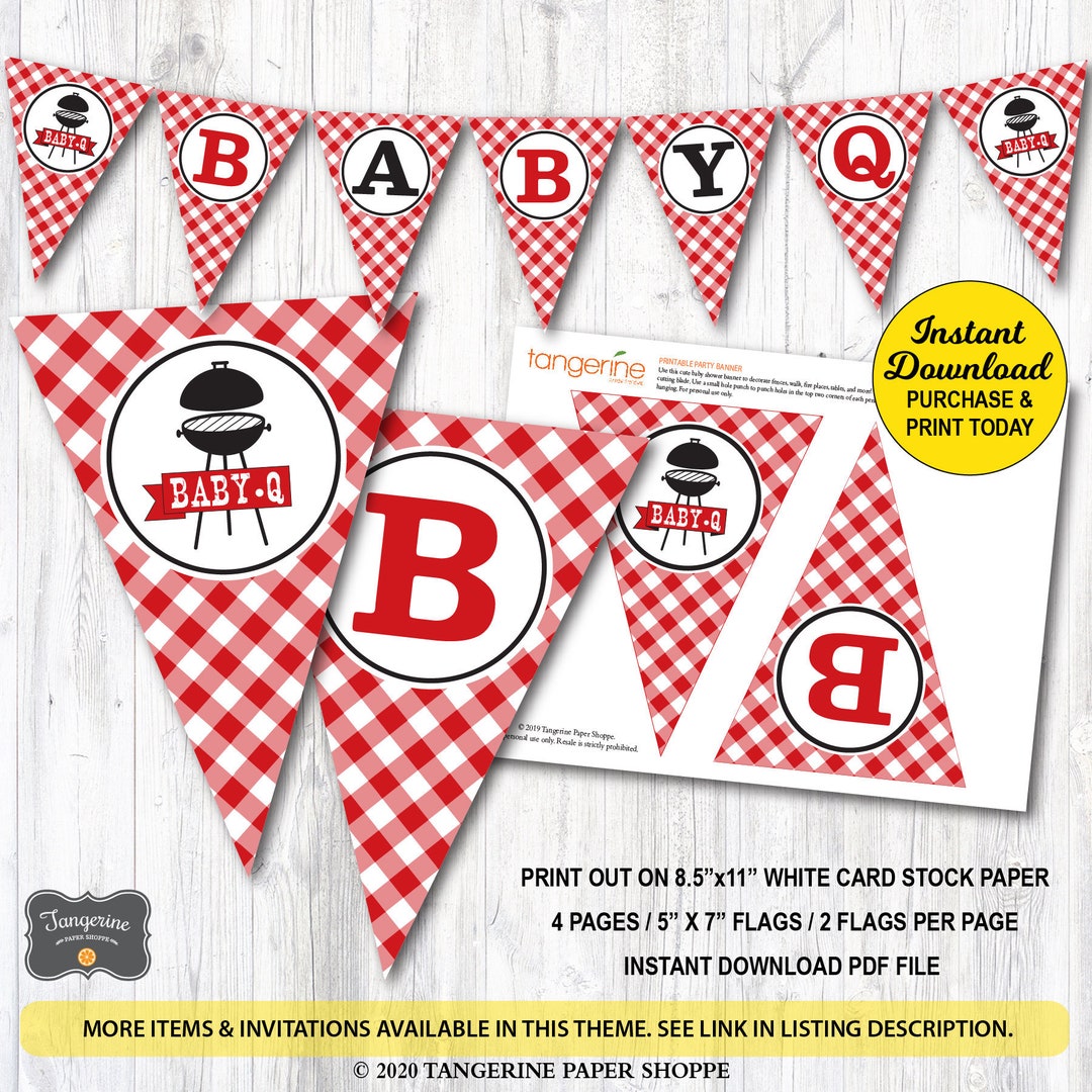 Baby Q Banner, BBQ Baby Shower Banner, Couples Bbq Baby Shower ...