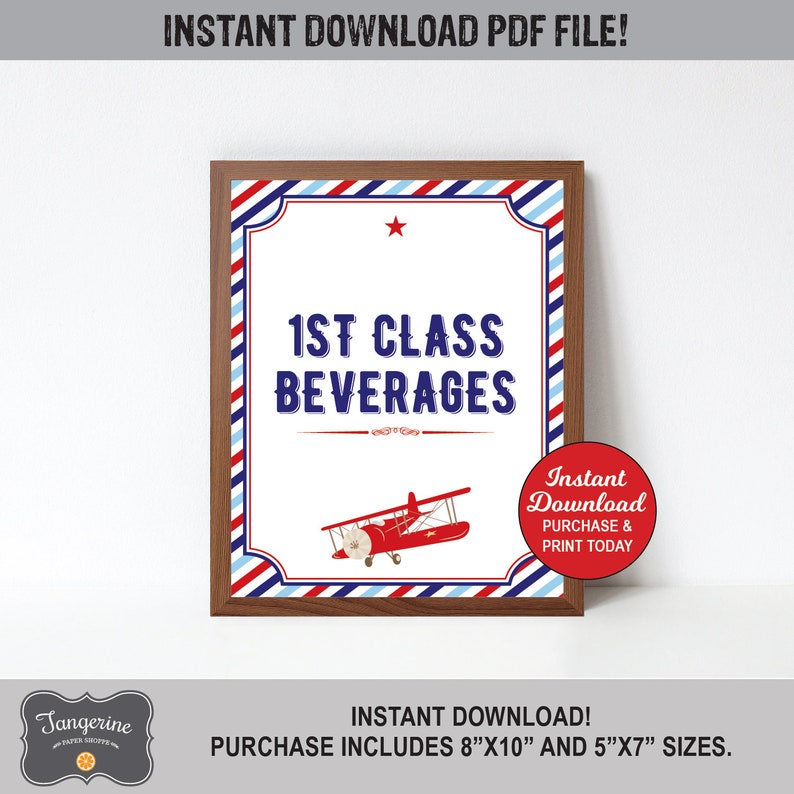 Airplane Food Labels, Printable Place Cards, Aviator Food Tents ...