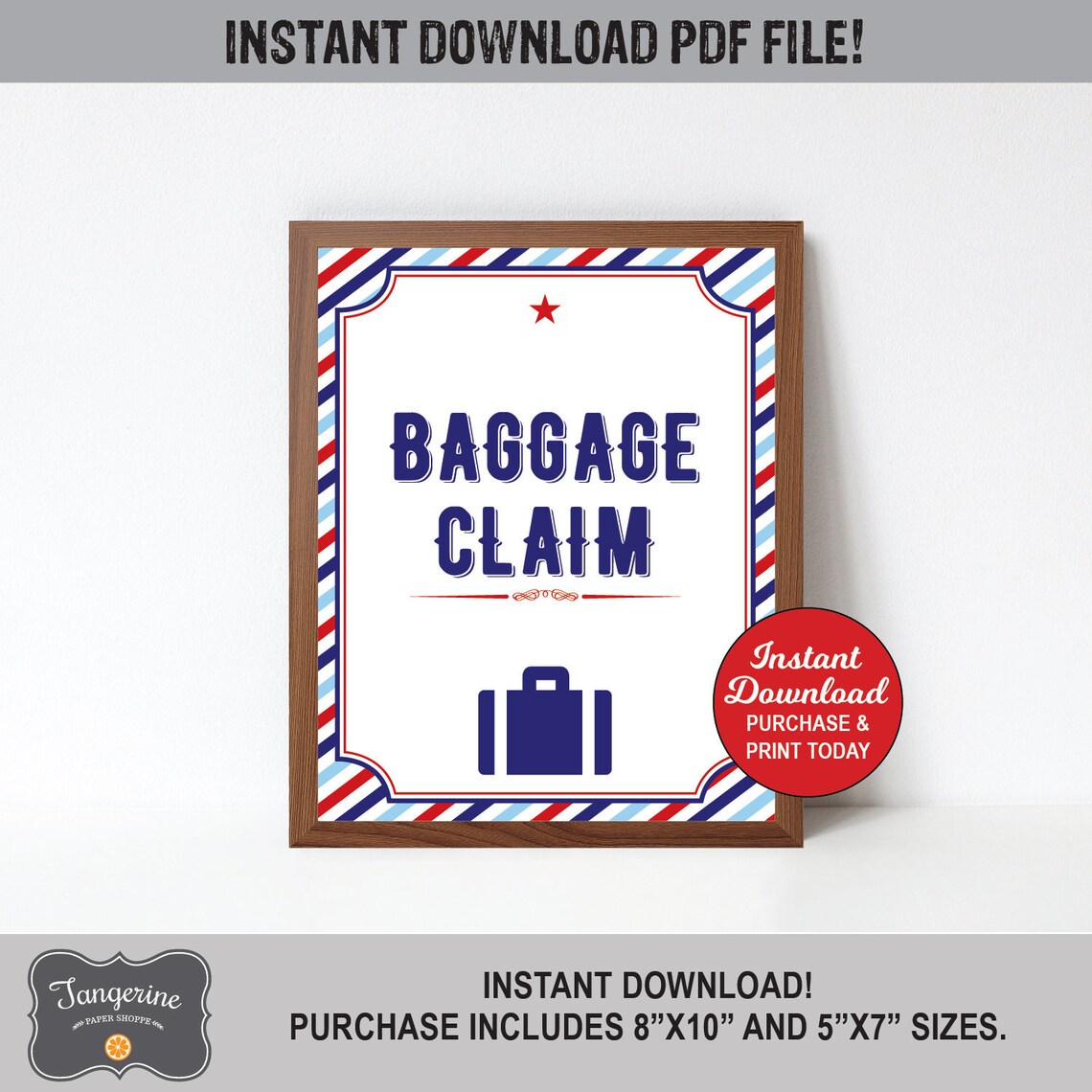 Airplane Baggage Claim Sign, Airplane Birthday Favors Sign, Airplane ...