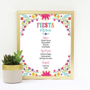 Editable Fiesta Menu, Editable Fiesta Food Menu Drink Easel Sign ...