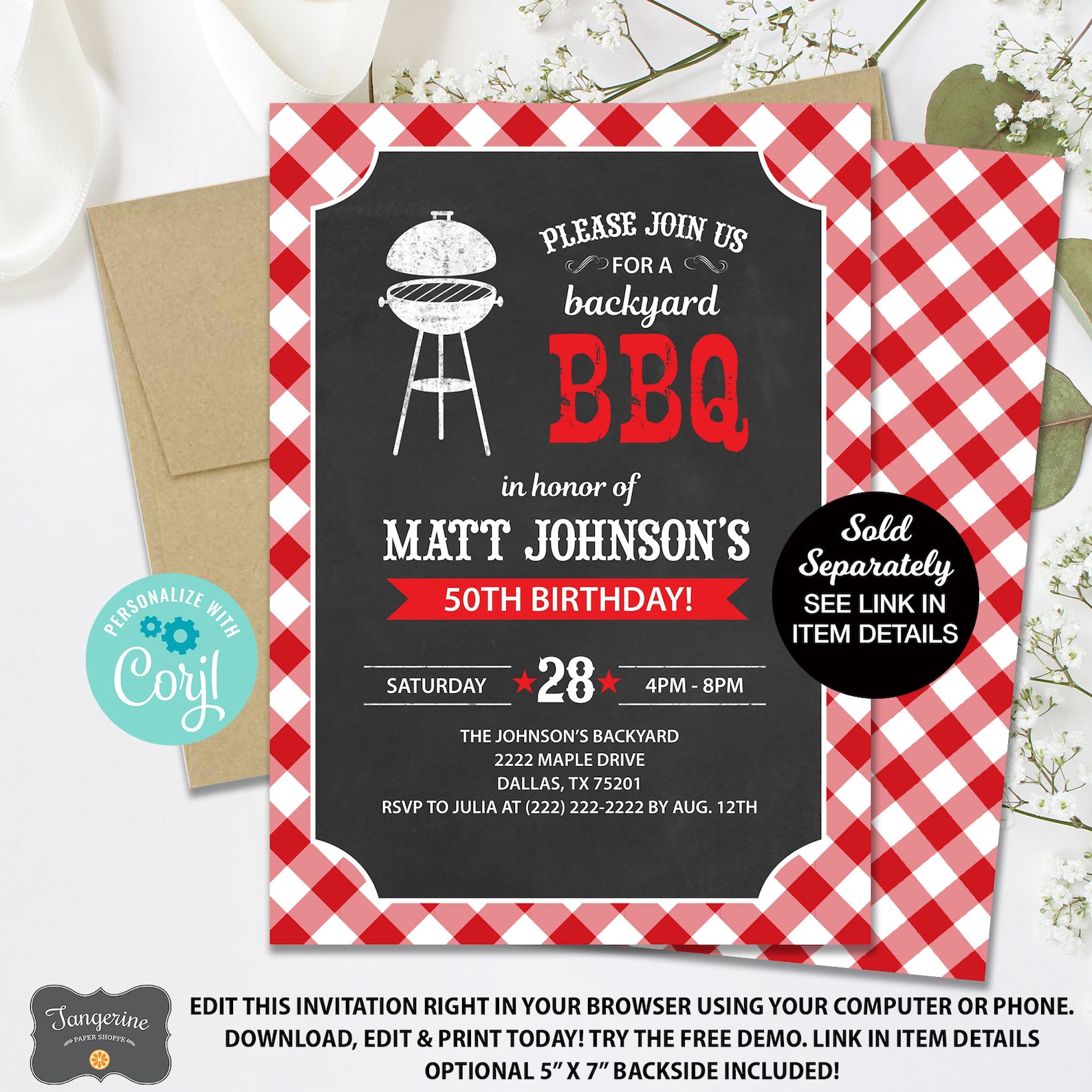 BBQ Birthday Centerpiece, Barbecue Centerpiece, BBQ Birthday Decoration ...