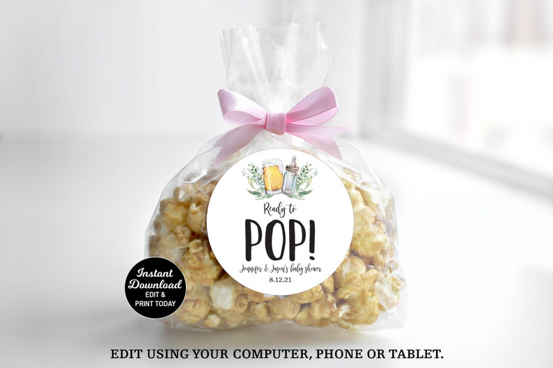 Popcorn Tag Ready to Pop Tag Popcorn Sticker Popcorn Label - Etsy