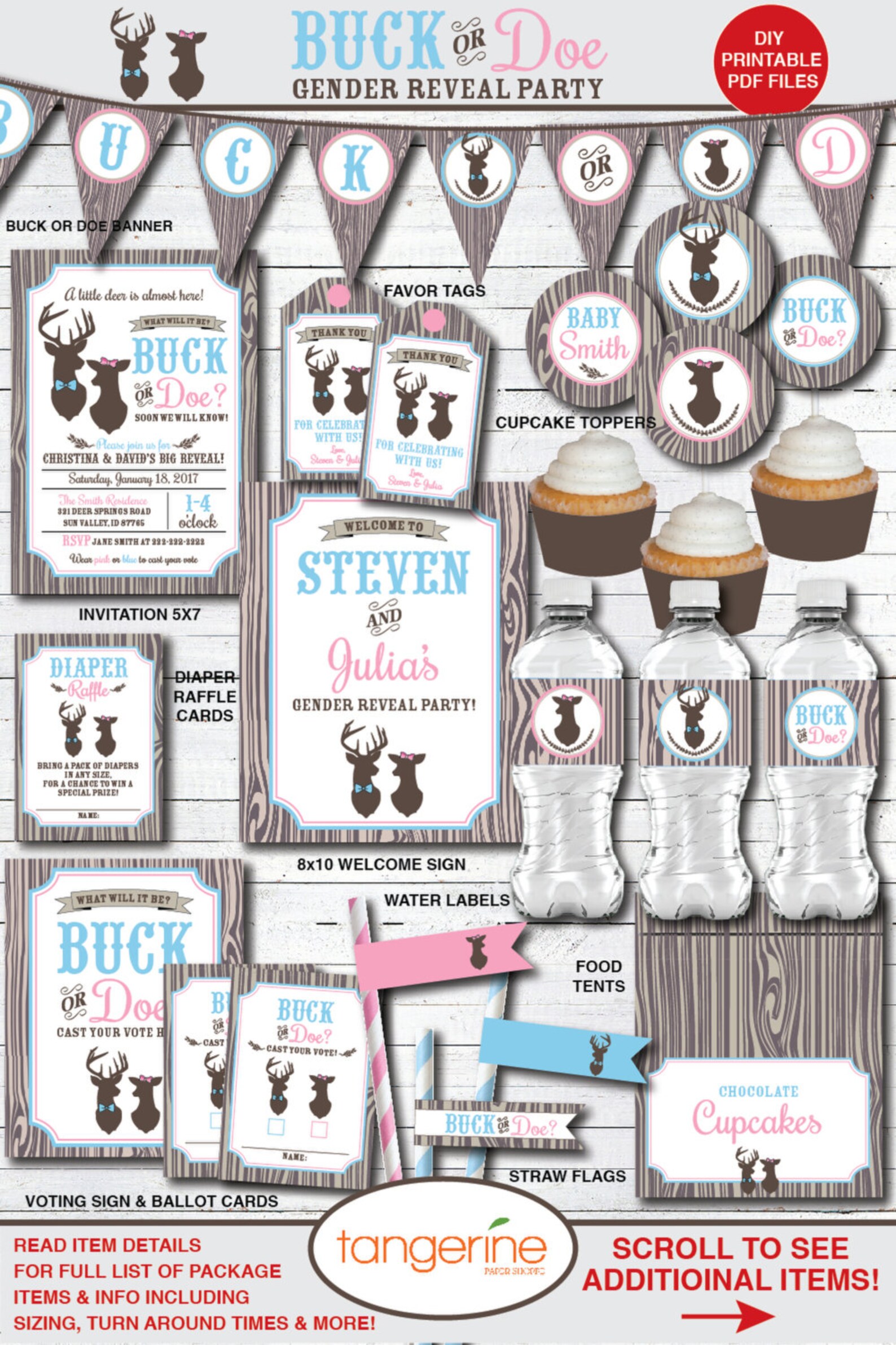 Buck or Doe Gender Reveal Invitation Baby Shower Invitation - Etsy
