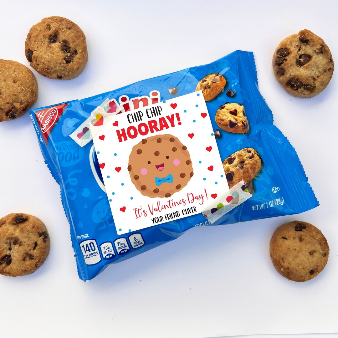 Valentines Day Chocolate Chip Cookies Tag, Chip Chip Horray Cookie ...