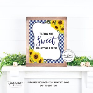 Baby Q Sign Bundle Navy Blue Baby Q Welcome Sign BBQ Baby Shower Sign ...