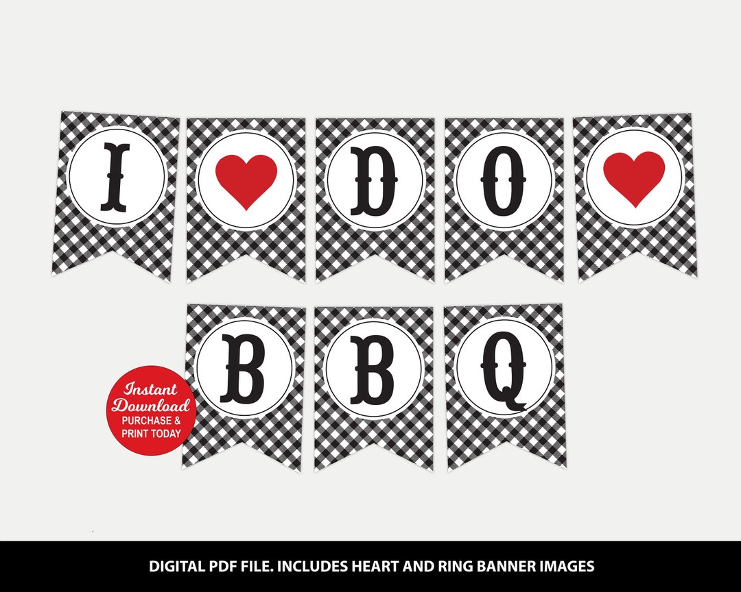 I Do BBQ Banner, I Do BBQ Decoration, BBQ Wedding Shower Banner ...
