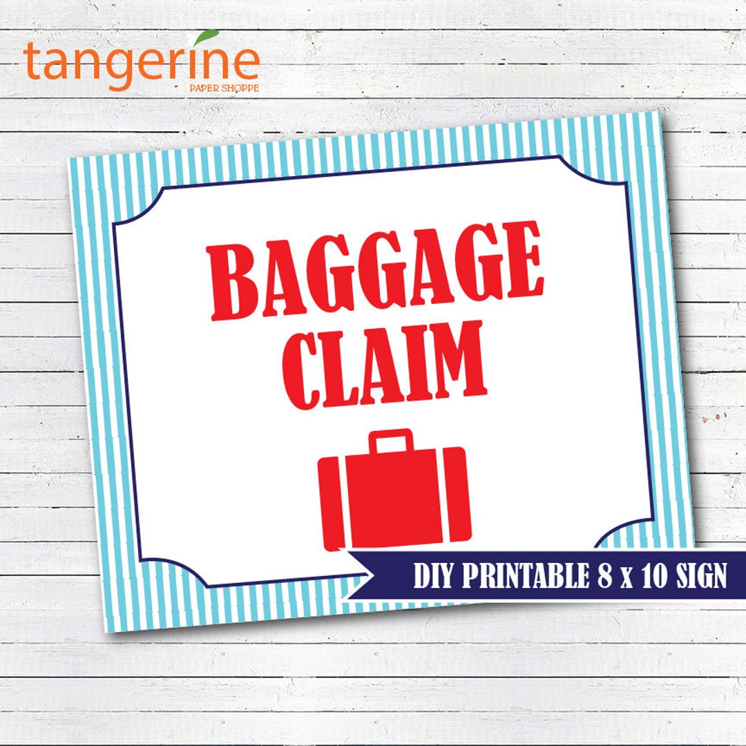 Train Baggage Claim Sign - PDF Printable - INSTANT DOWNLOAD - Etsy