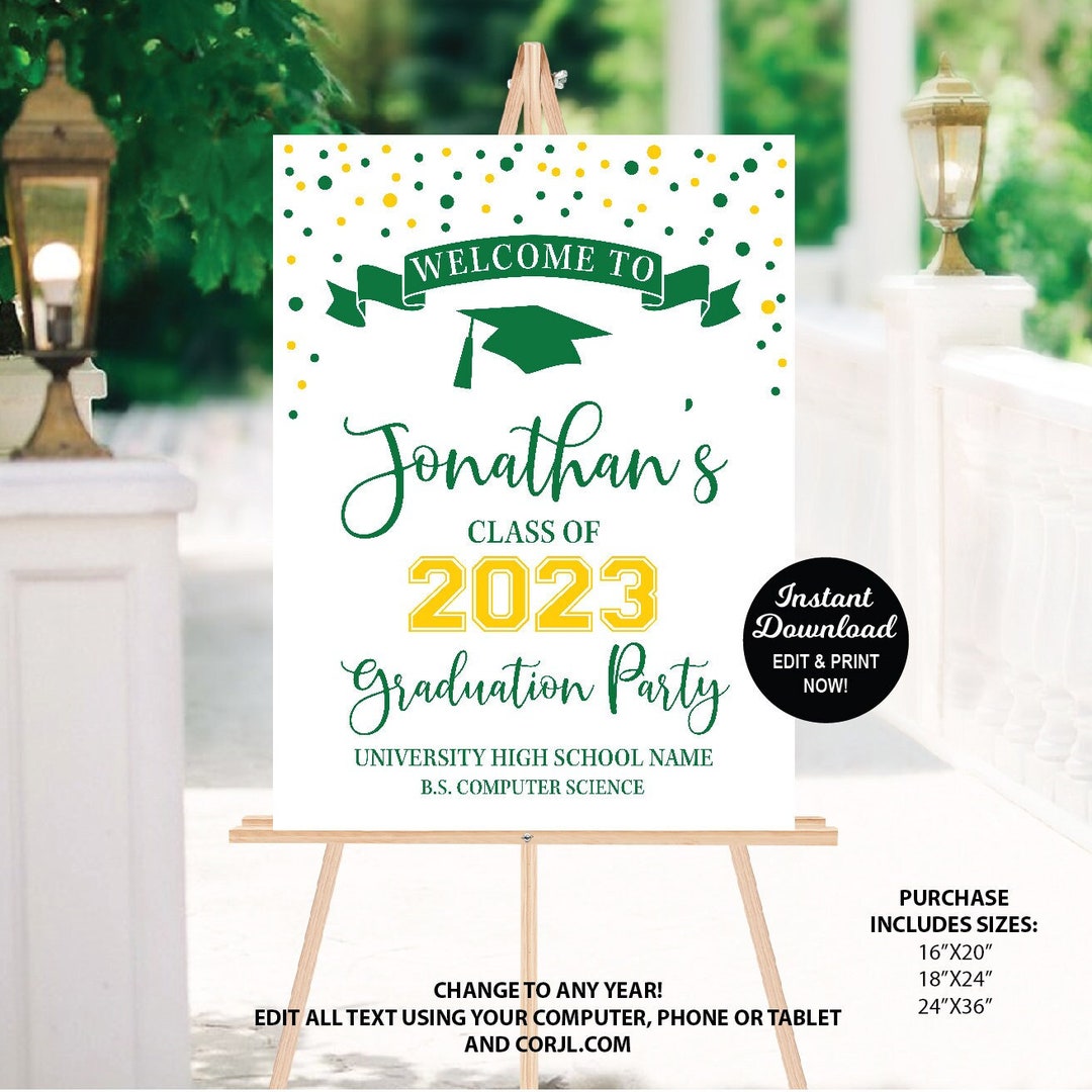 Graduation Party Welcome Sign Template, Class of 2024 Welcome Poster ...