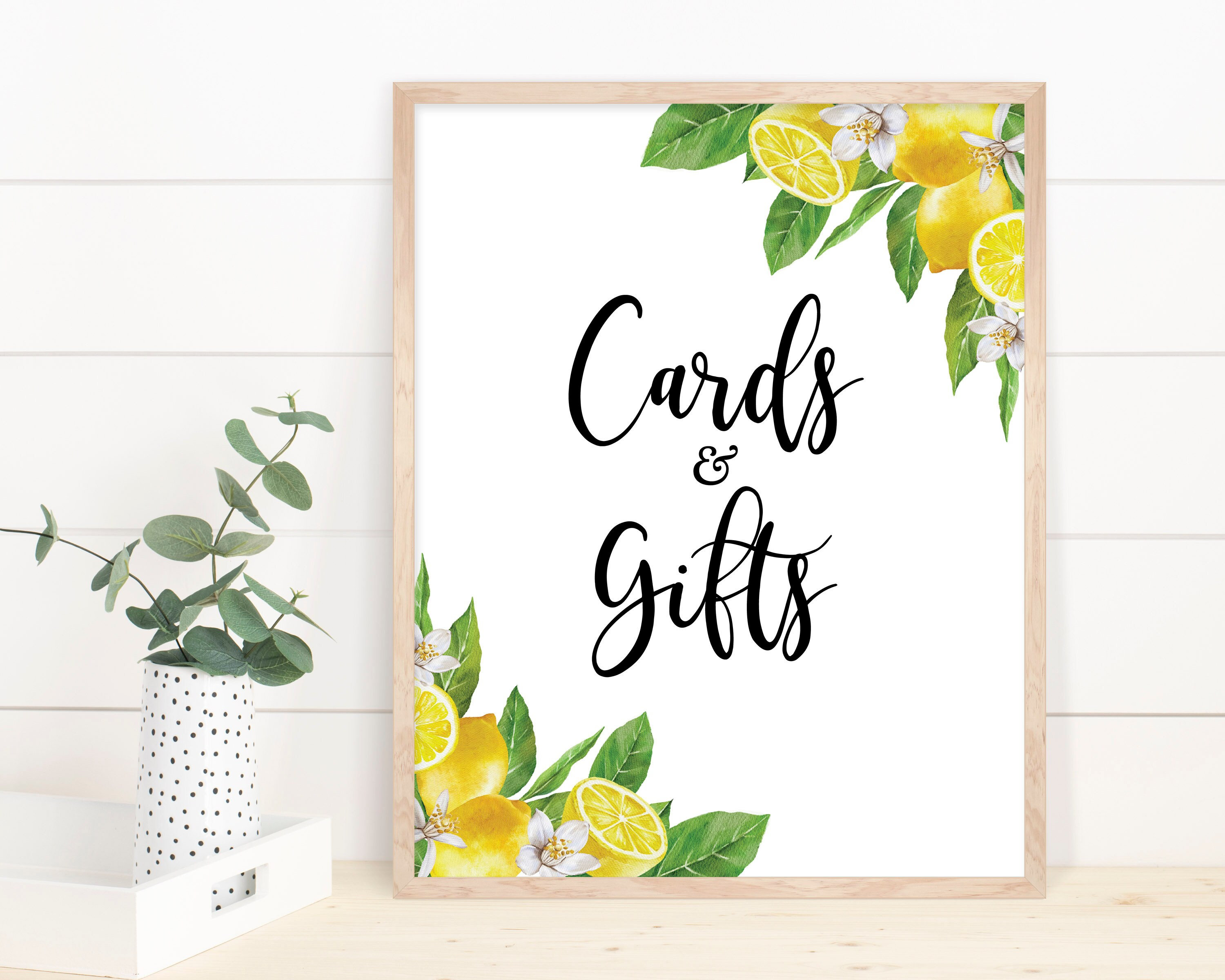 Lemon Cards and Gifts Sign, Gift Table Sign Bridal Shower, Baby Shower ...