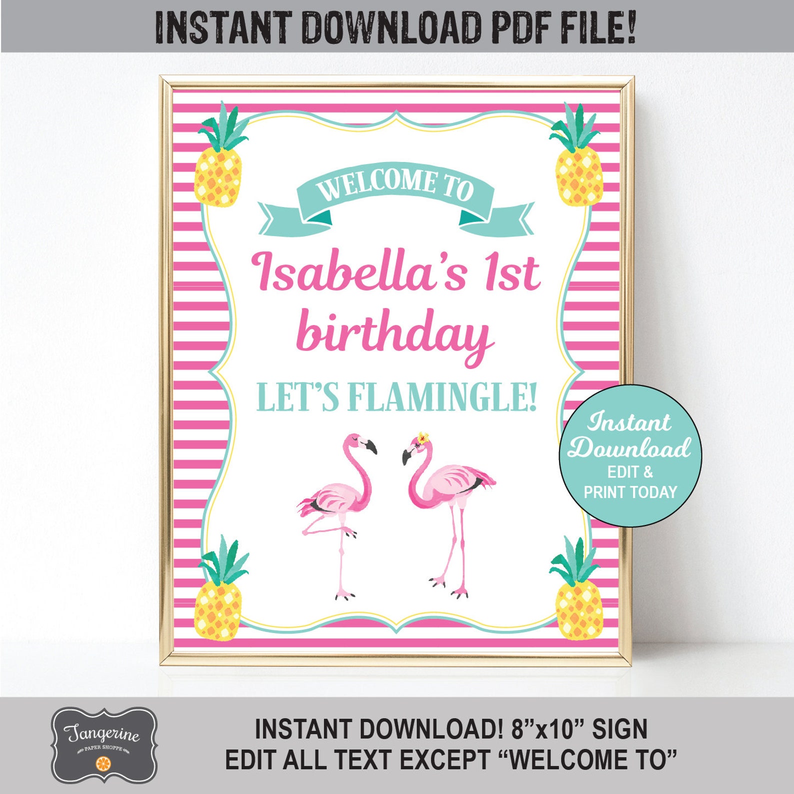 Flamingo Birthday Decorations, Flamingo Pineapple Birthday Decorations ...