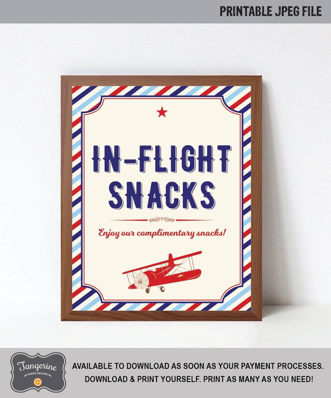 Airplane Inflight Snack Sign, Airplane Birthday Sign, Airplane Baby ...