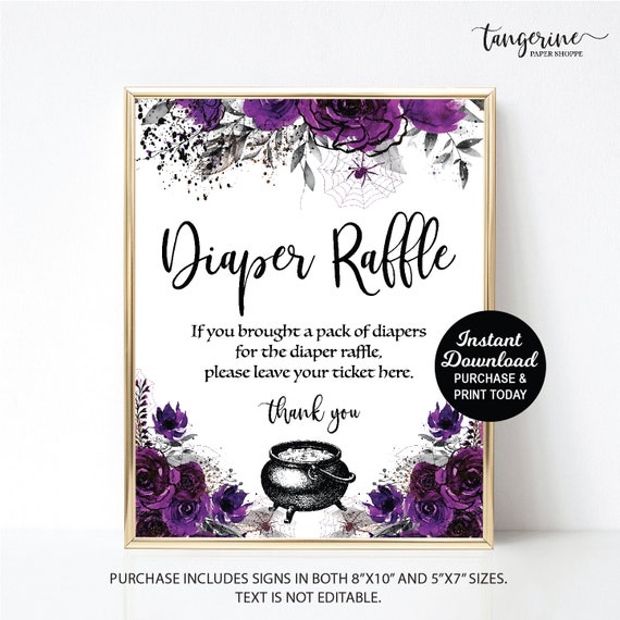 Halloween A Baby is Brewing Diaper Raffle Sign,Halloween Baby Shower ...