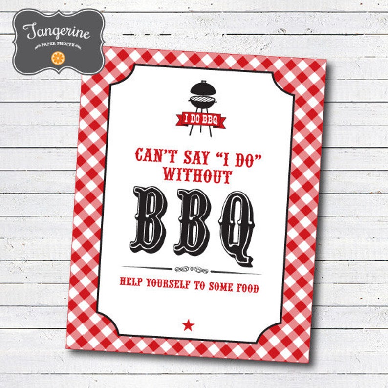 I do BBQ Food Labels I do BBQ Decorations Couples Wedding | Etsy