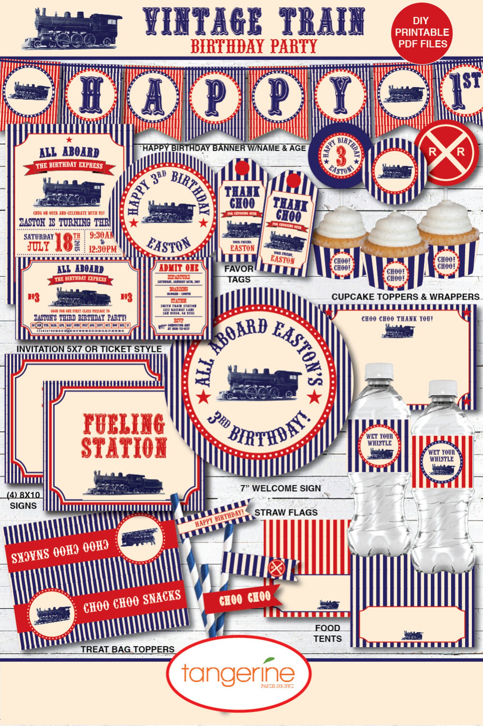 Train Baggage Drop off Sign Cream Navy Red Printable PDF - Etsy