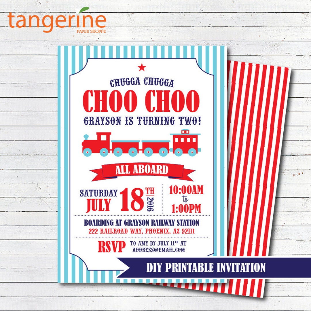 Train Birthday Invitation - Toy Train Birthday Invitation - DIY ...