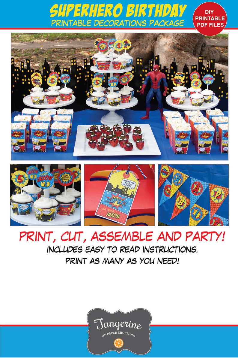 Superhero Birthday, Superhero Cupcake Wrappers, Superhero Birthday ...