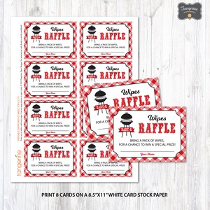 Baby Q Wipes Raffle Cards, BBQ Baby Wipes Raffle Ticket, Wipes Raffle ...