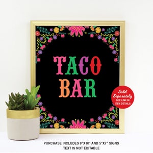 Editable Fiesta Food Labels, Mexican Party Place Cards, Fiesta Bridal ...