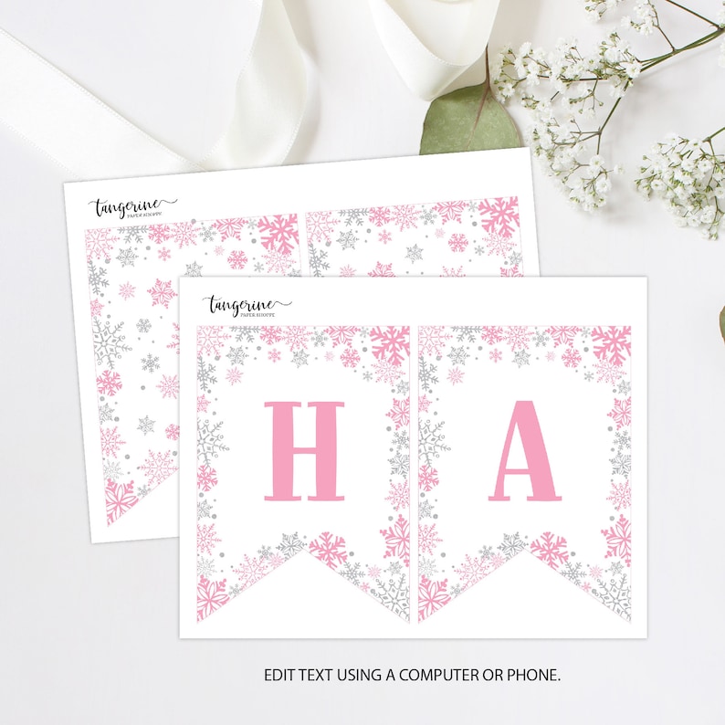 Winter Onederland Happy Birthday Banner Editable, Winter Wonderland ...