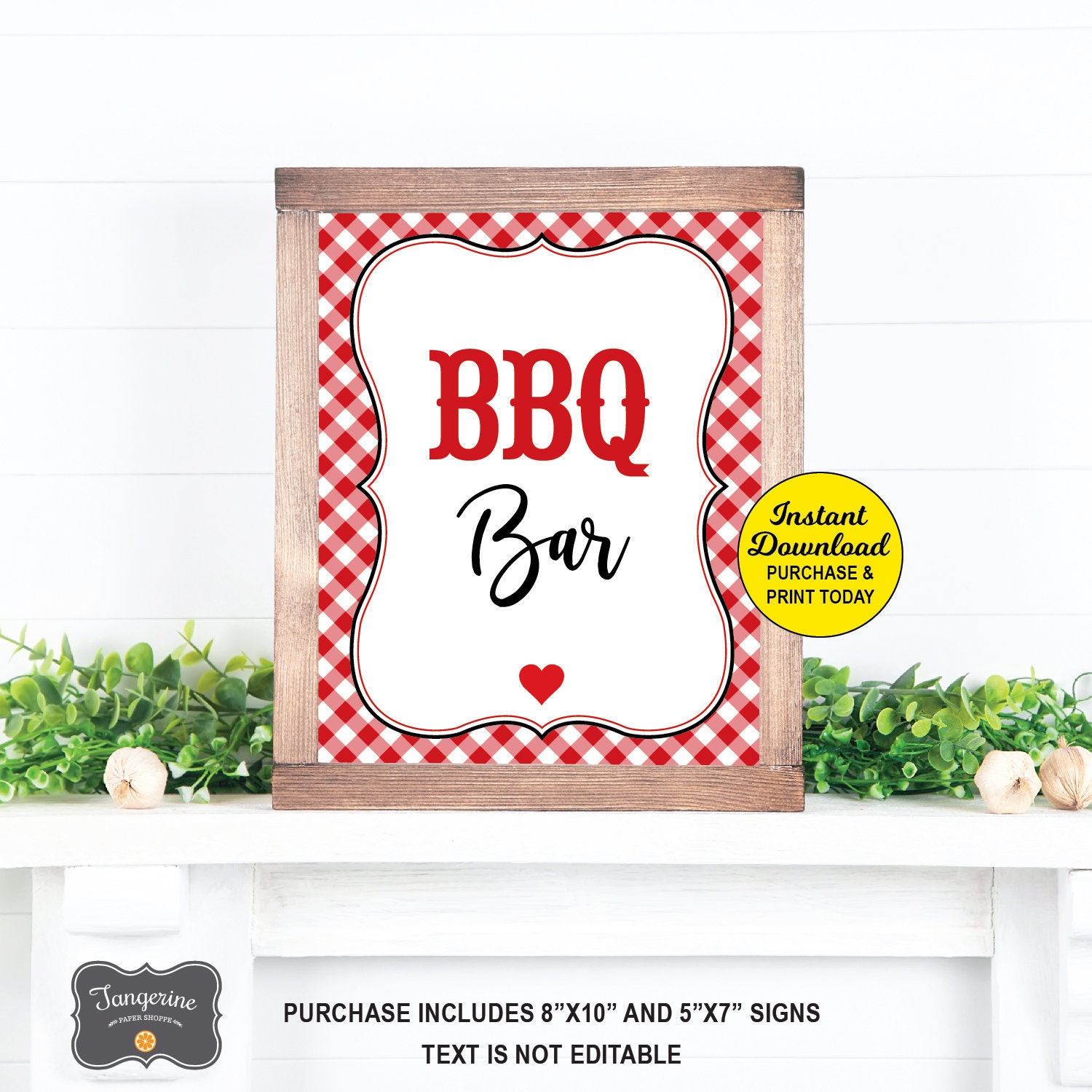 BBQ Bar Sign I Do BBQ Printable Sign Food Table Sign Red | Etsy