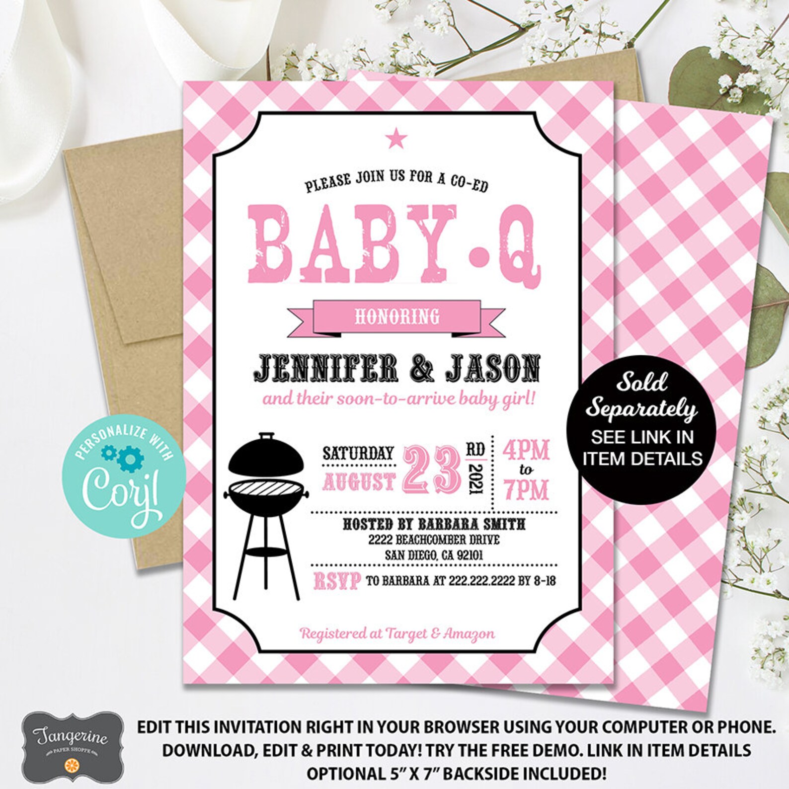 Don't Say Baby Game, Baby Q Game Printable, Baby Shower Game, BBQ Co-ed ...
