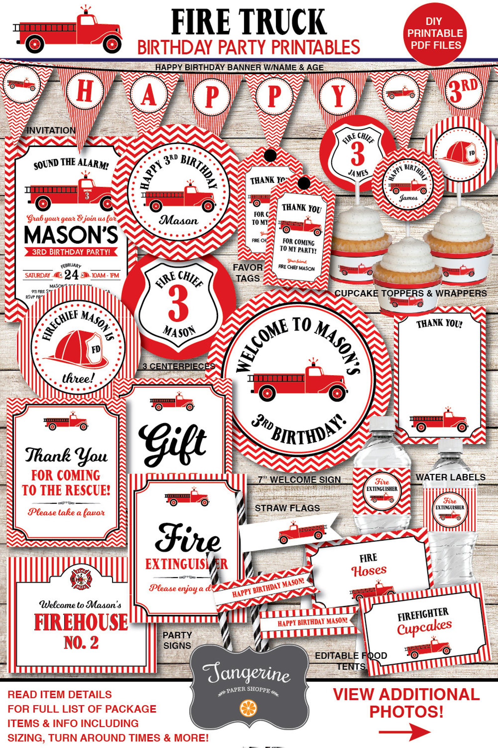 Fire Truck Water Bottle Labels, Fire Truck Water Labels, Fire ...