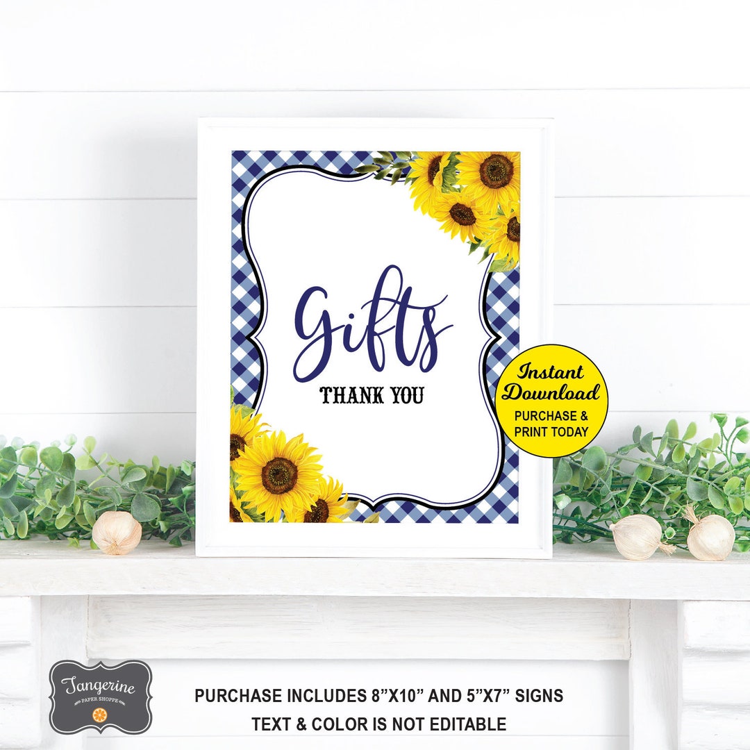 Baby Q Gifts Sign, BBQ Gift Table Sign, BBQ Sunflower Baby Shower, Baby ...