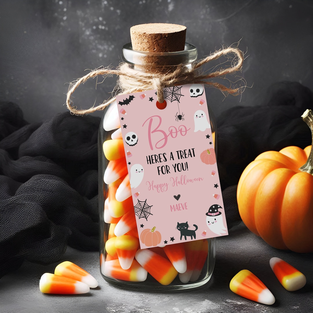 Editable Halloween Favor Tags, Boo Gift Tags, Trick or Treat Favor ...